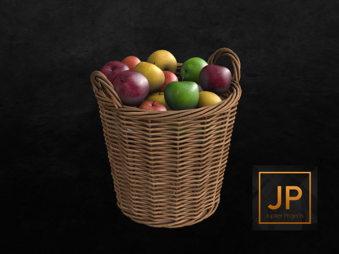 Second Life Marketplace - 09. [IK] Fresh Fruit Table - Basket of Apples ...